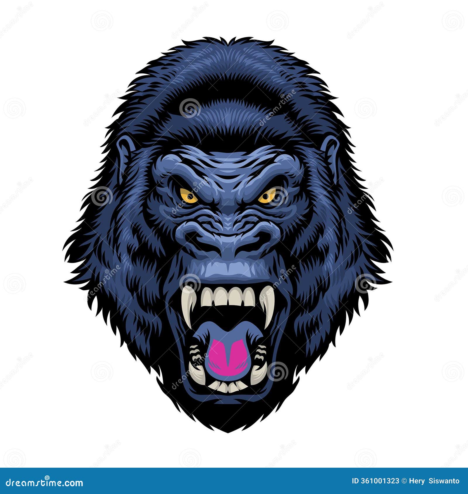 Roaring Gorilla Vector Illustration | CartoonDealer.com #7205768