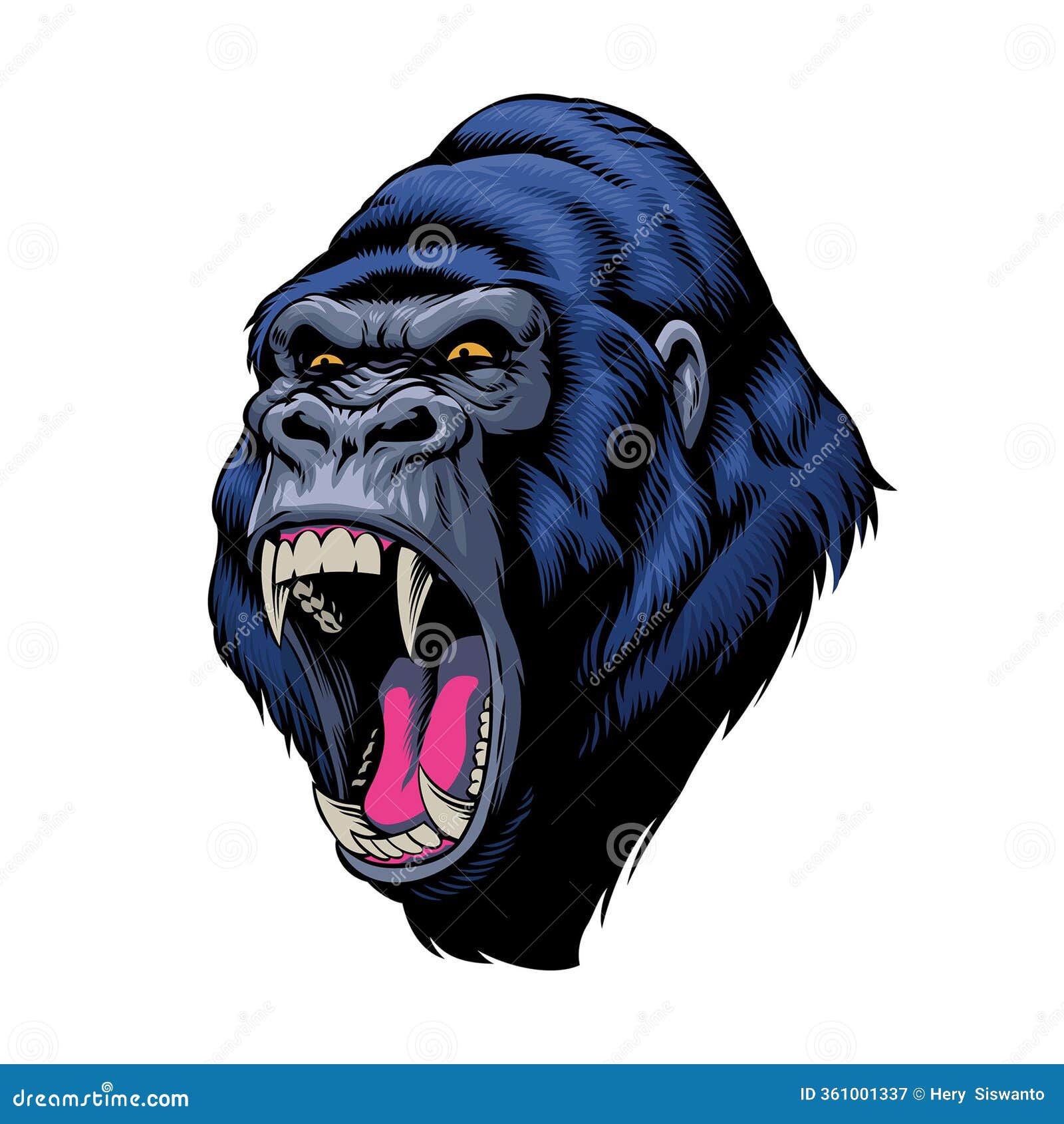 Gorilla Head Angry Mandala Zentangle Coloring Page Illustration Cartoon ...