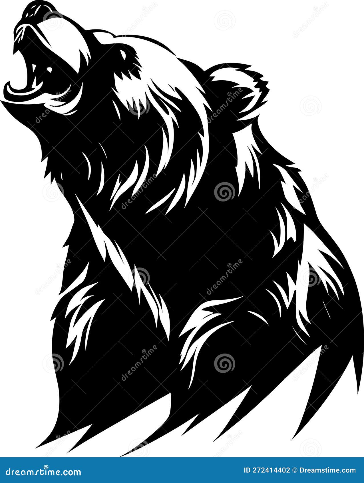 Roaring Grizzly Bear Drawing