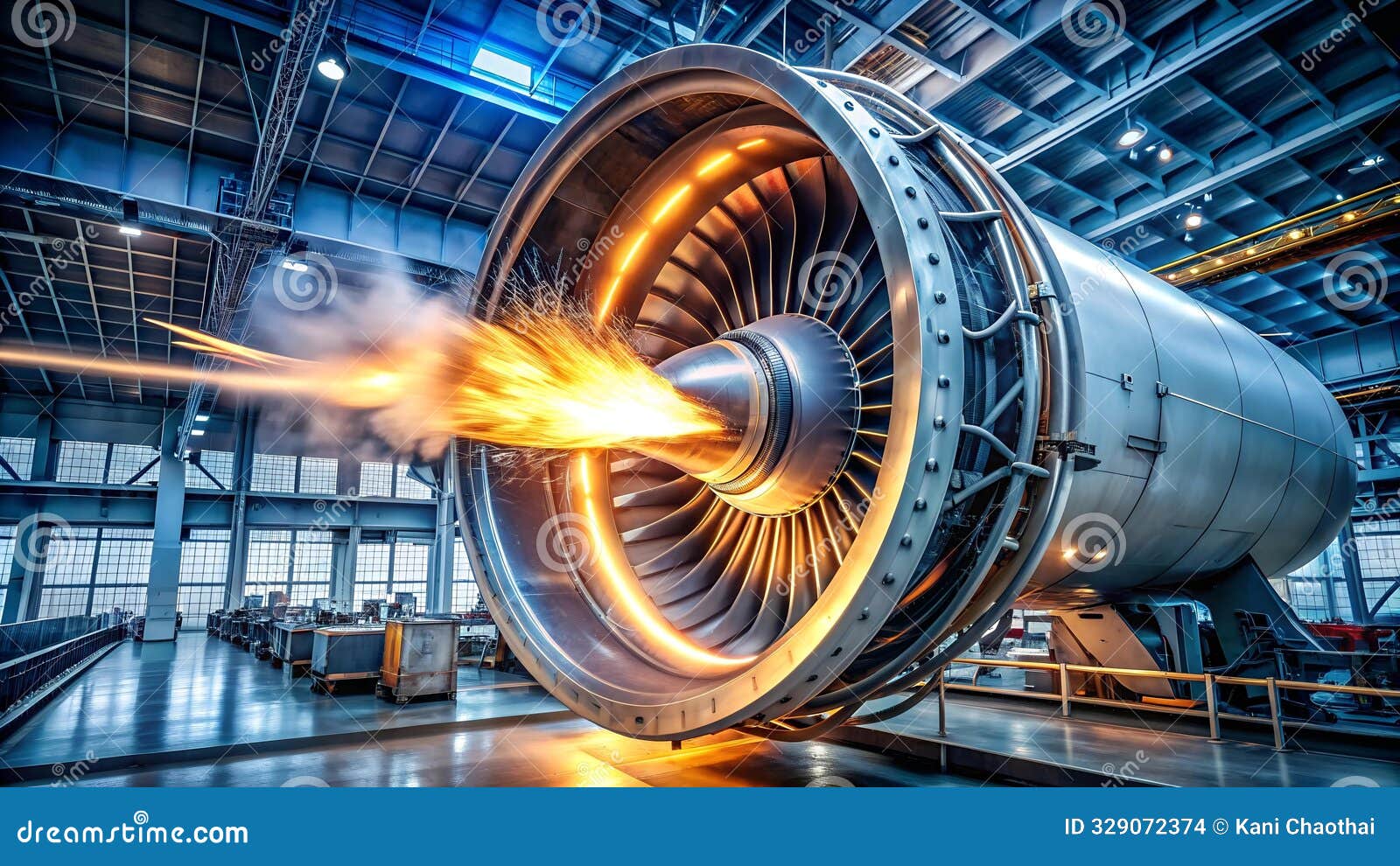 Jet Engine Test With Afterburner At Full Thrust Royalty-Free Stock ...