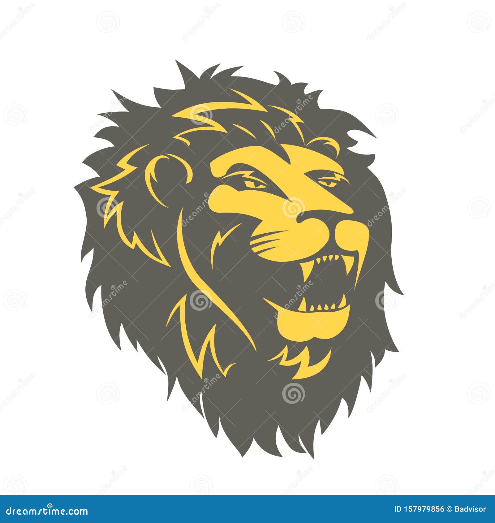 Roaring Lion, Aggressive Logo, Vector Illustration Stock Vector ...