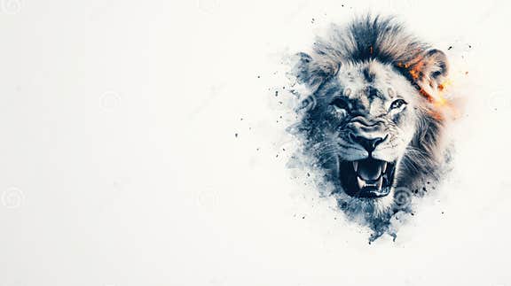 Roaring Lion with Dynamic Geometric Elements and Negative Space Design ...