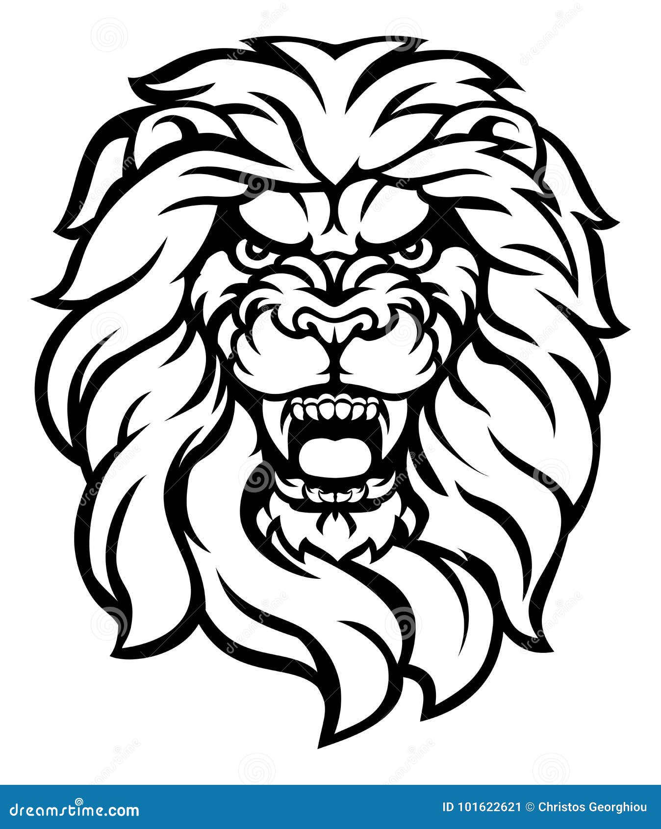 Mean Lion Face