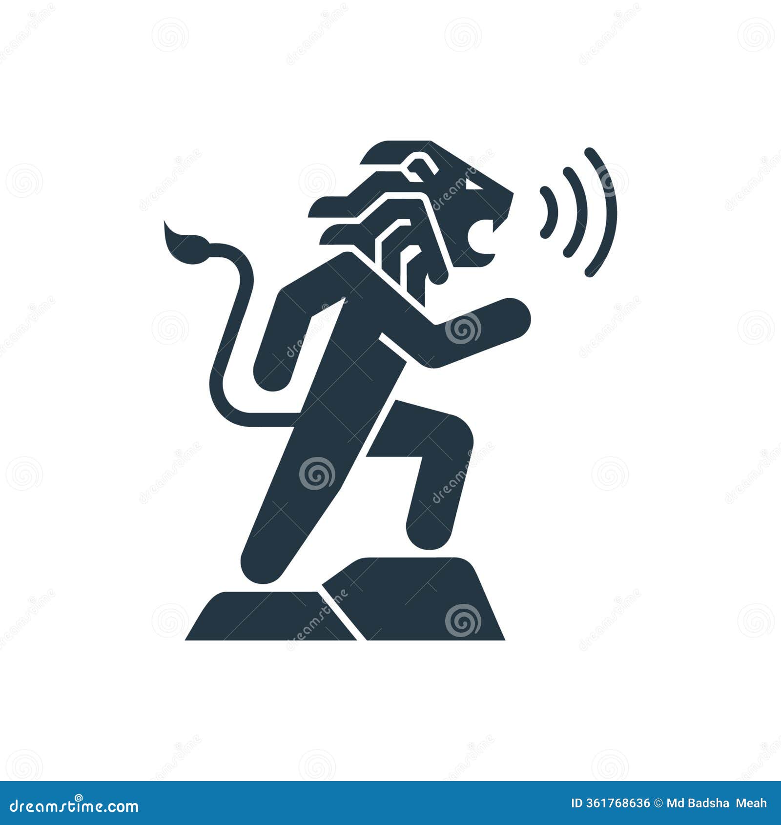 Roaring Lion Icon stock vector. Illustration of mountain - 361768636