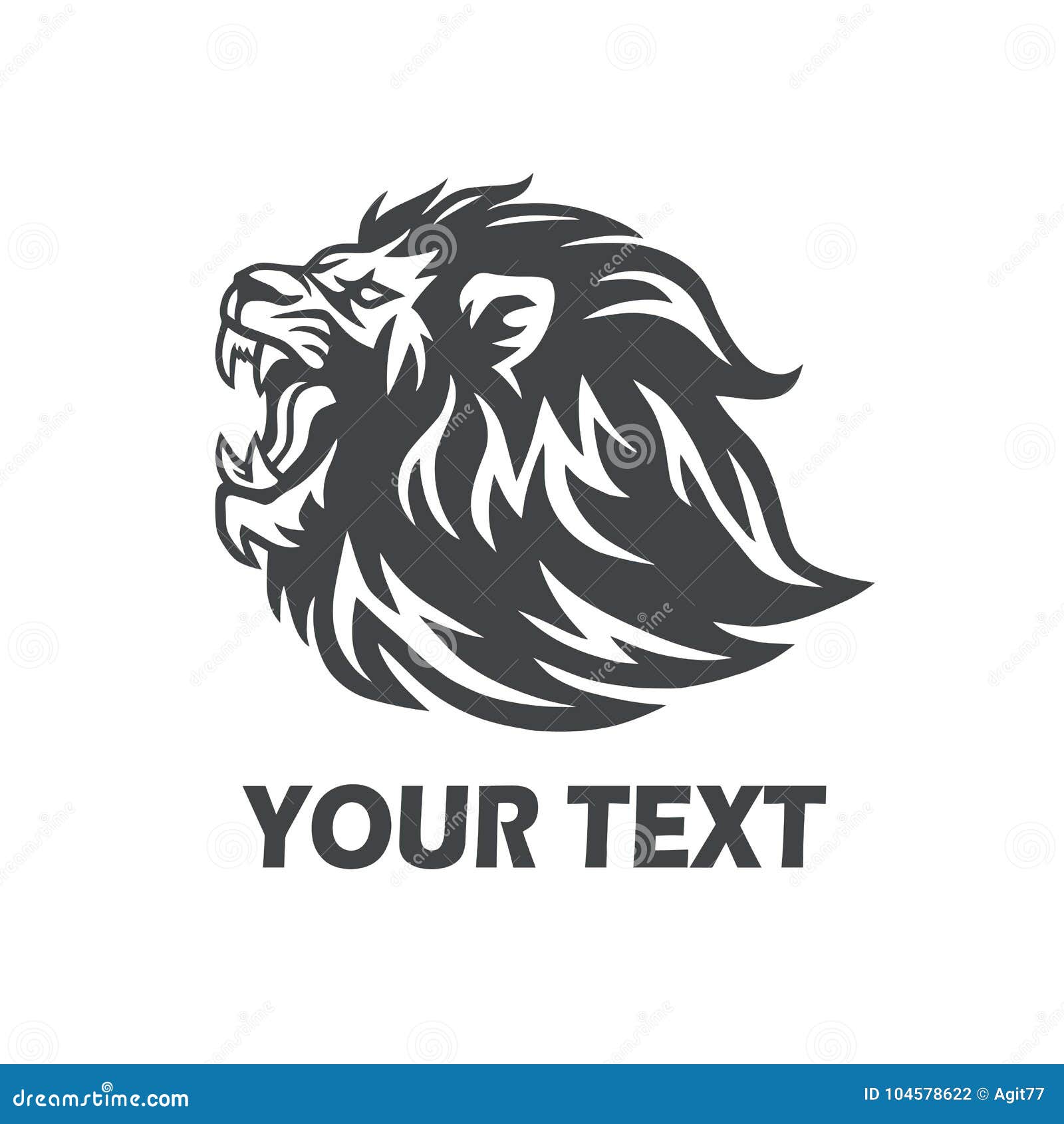 Roaring Lion Logo Template Mascot Stock Vector - Illustration of feline ...