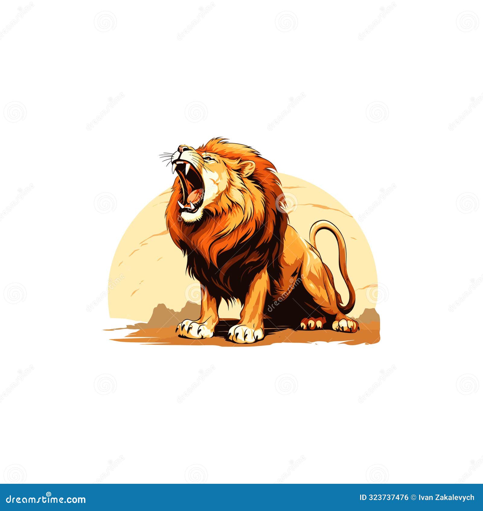 Roaring Lion. Vector Illustration Design Stock Illustration ...