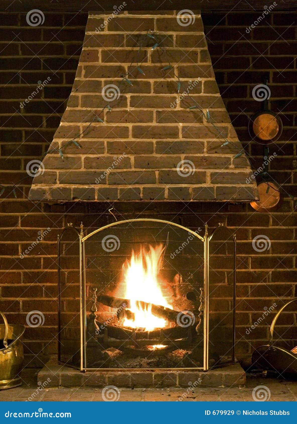 Roaring Log Fire of Old English House Stock Image - Image of logs ...
