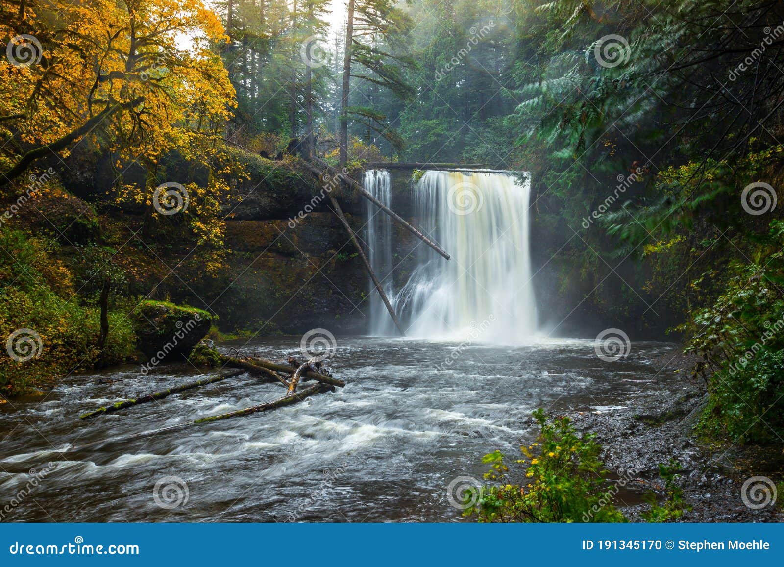 Roaring Lower North Falls, Silver Falls State Park, Oregon Stock Photo ...