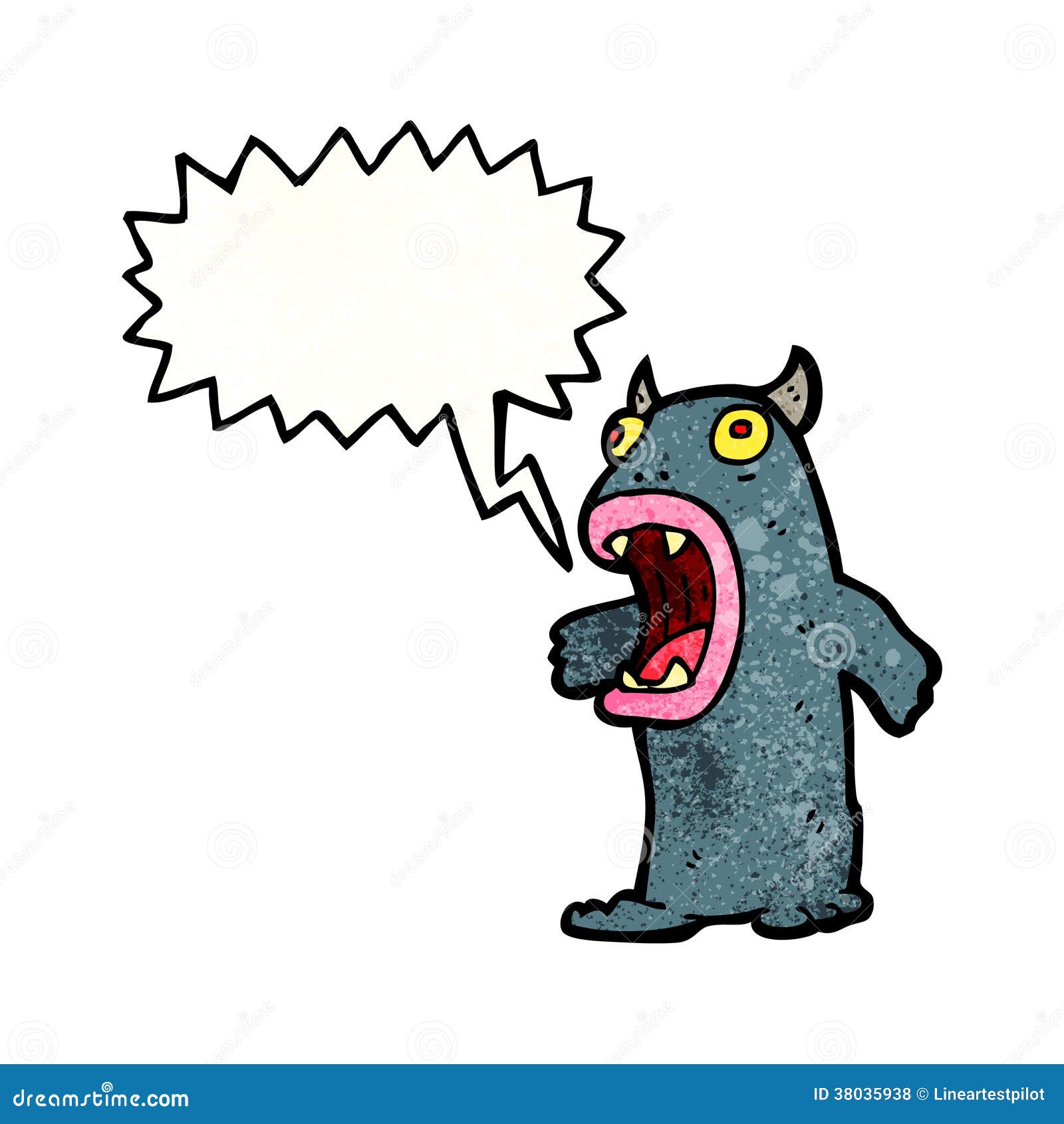 Roaring monster cartoon stock vector. Illustration of speech - 38035938