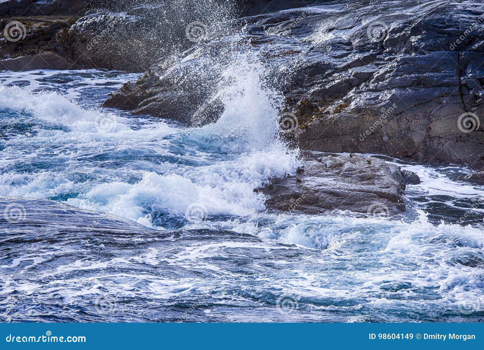 Roaring Ocean Waves on Lofoten Stony Islands Shore Line during ...