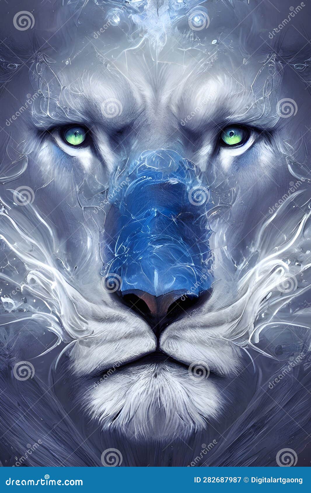 Roaring Renaissance: Digital Lion Illustration Showcase Stock ...