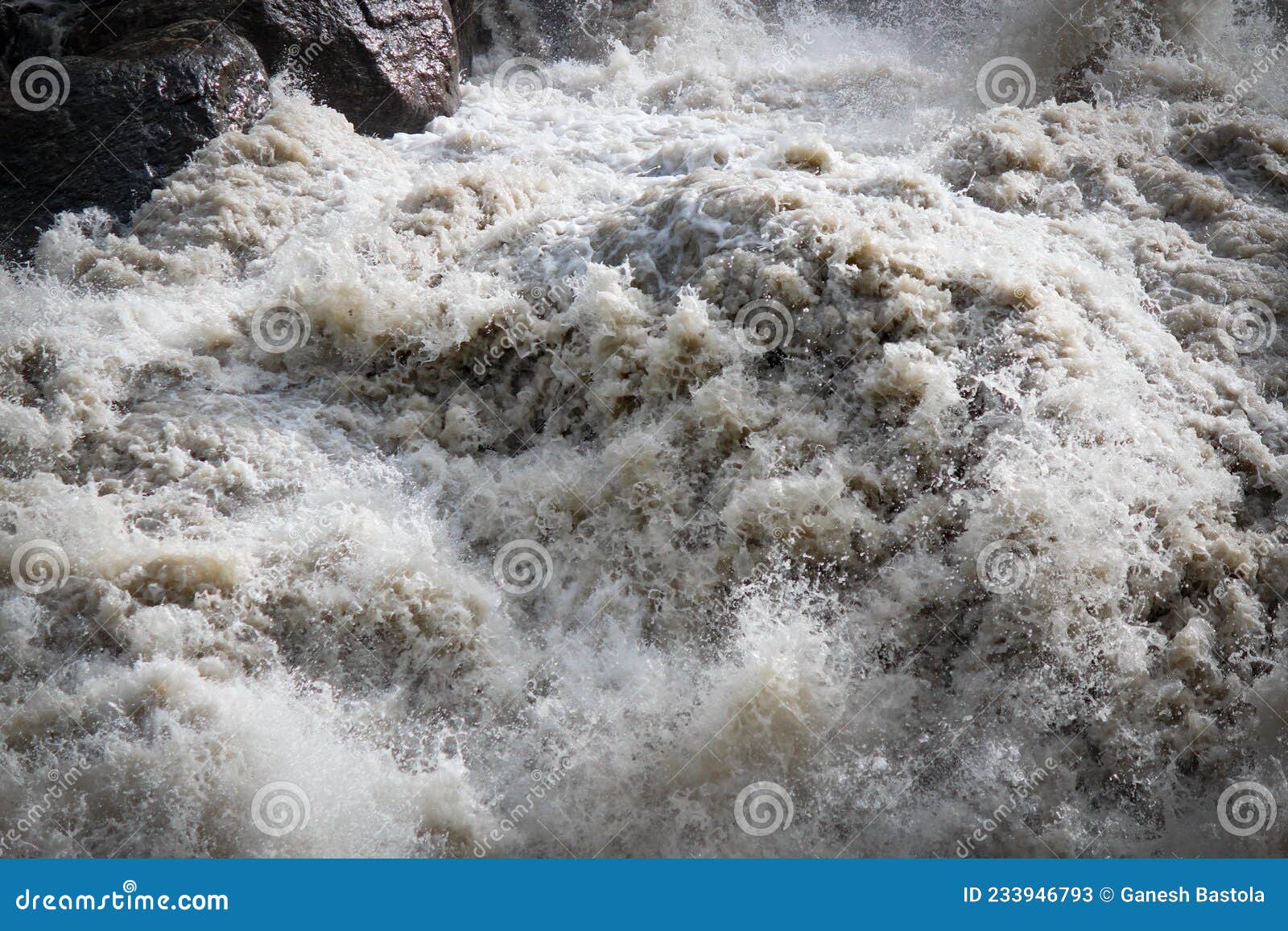 Roaring River in the Rainy Season with Huge Wave Stock Image - Image of ...