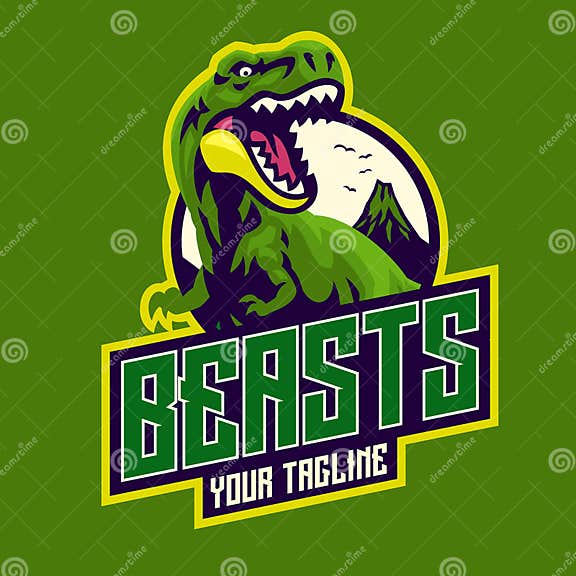 Roaring T-rex Logo Design Illustration Template Stock Illustration ...