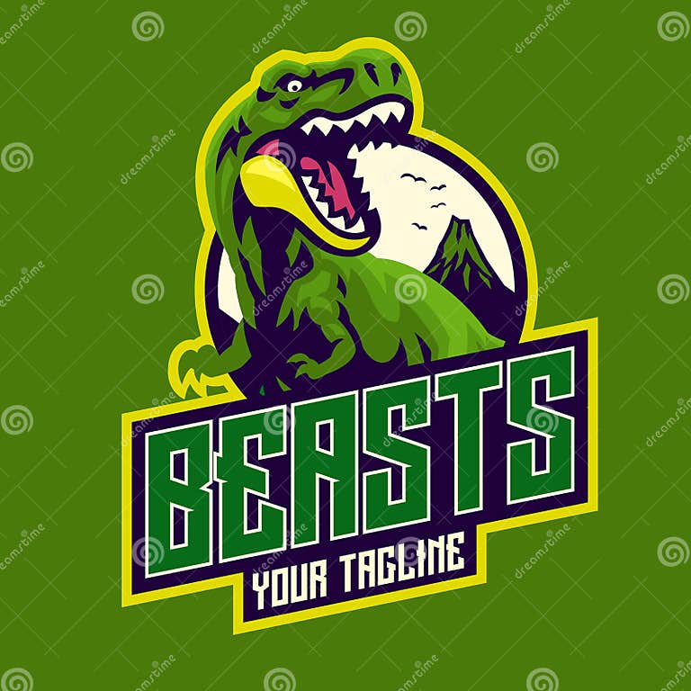 Roaring T-rex Logo Design Illustration Template Stock Illustration ...