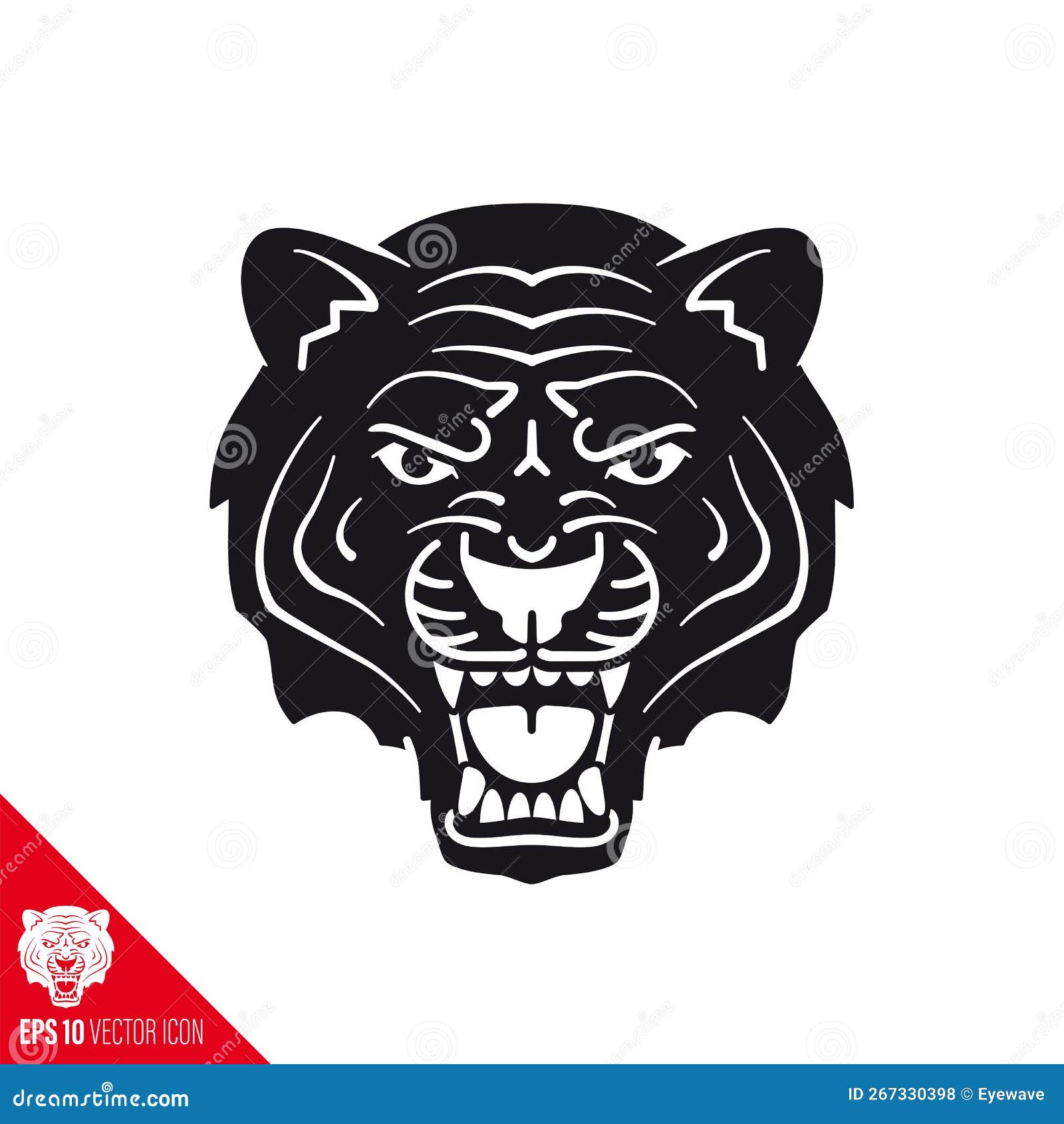 Roaring tiger vector icon stock vector. Illustration of amscot - 267330398