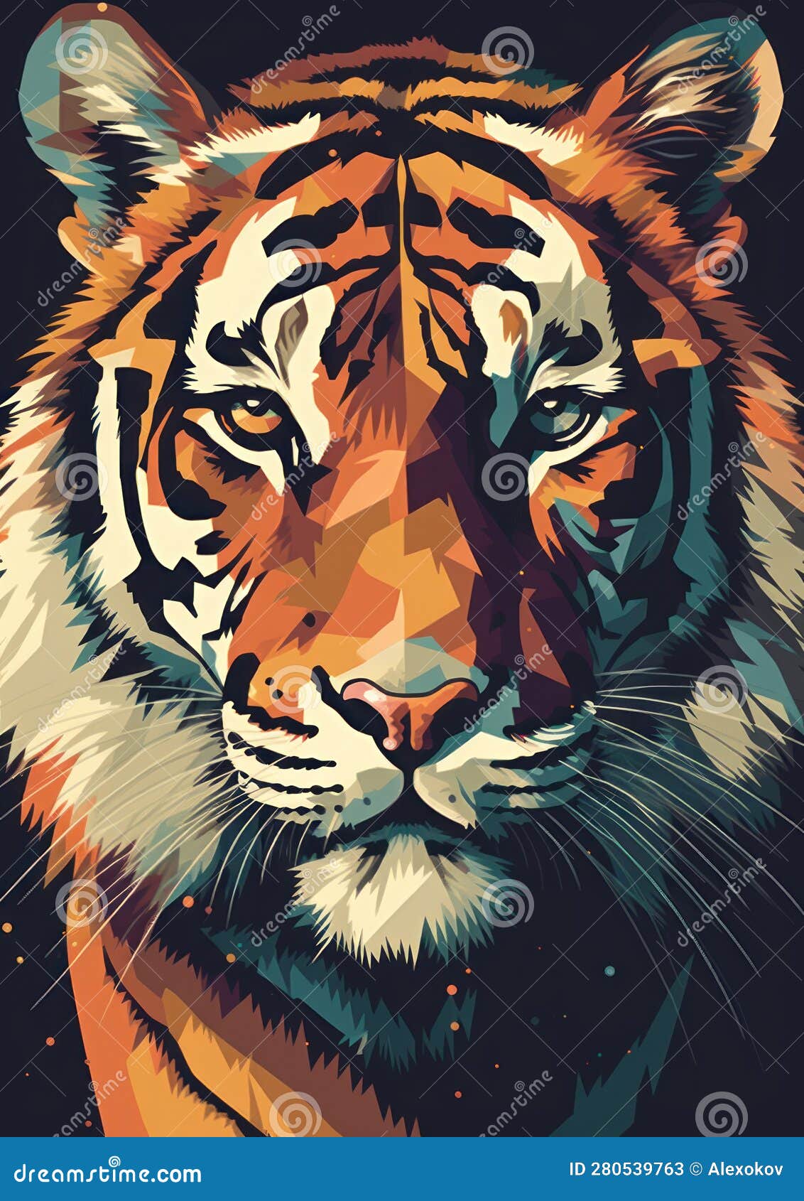 Roaring Tiger Head Illustration . Stock Illustration - Illustration of ...