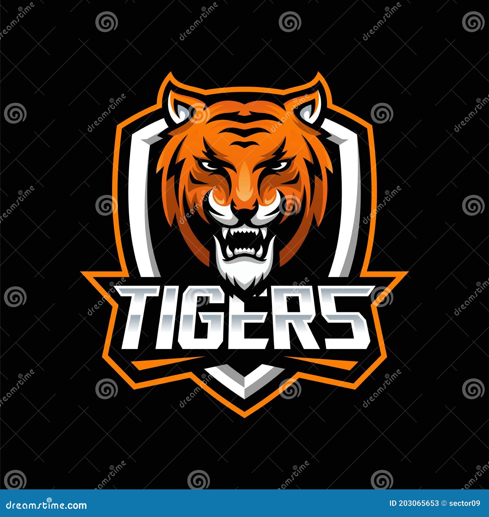 Roaring Tiger Logo Design Vector Illustration Stock Vector ...
