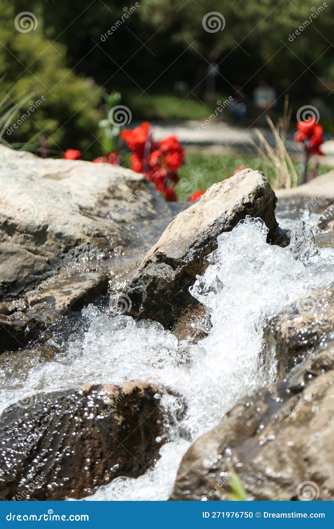 Roaring Water in a River with Rocks in the Way Stock Photo - Image of ...