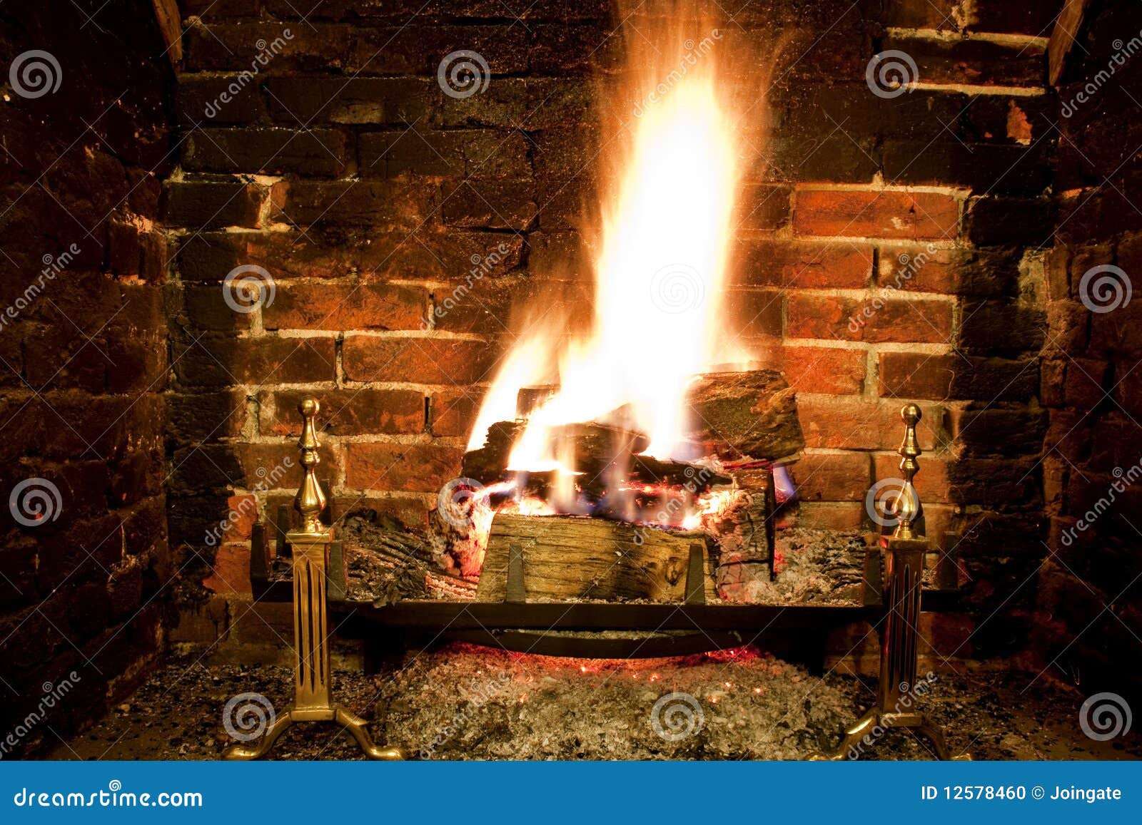 Roaring winter fire stock photo. Image of burning, logs - 12578460