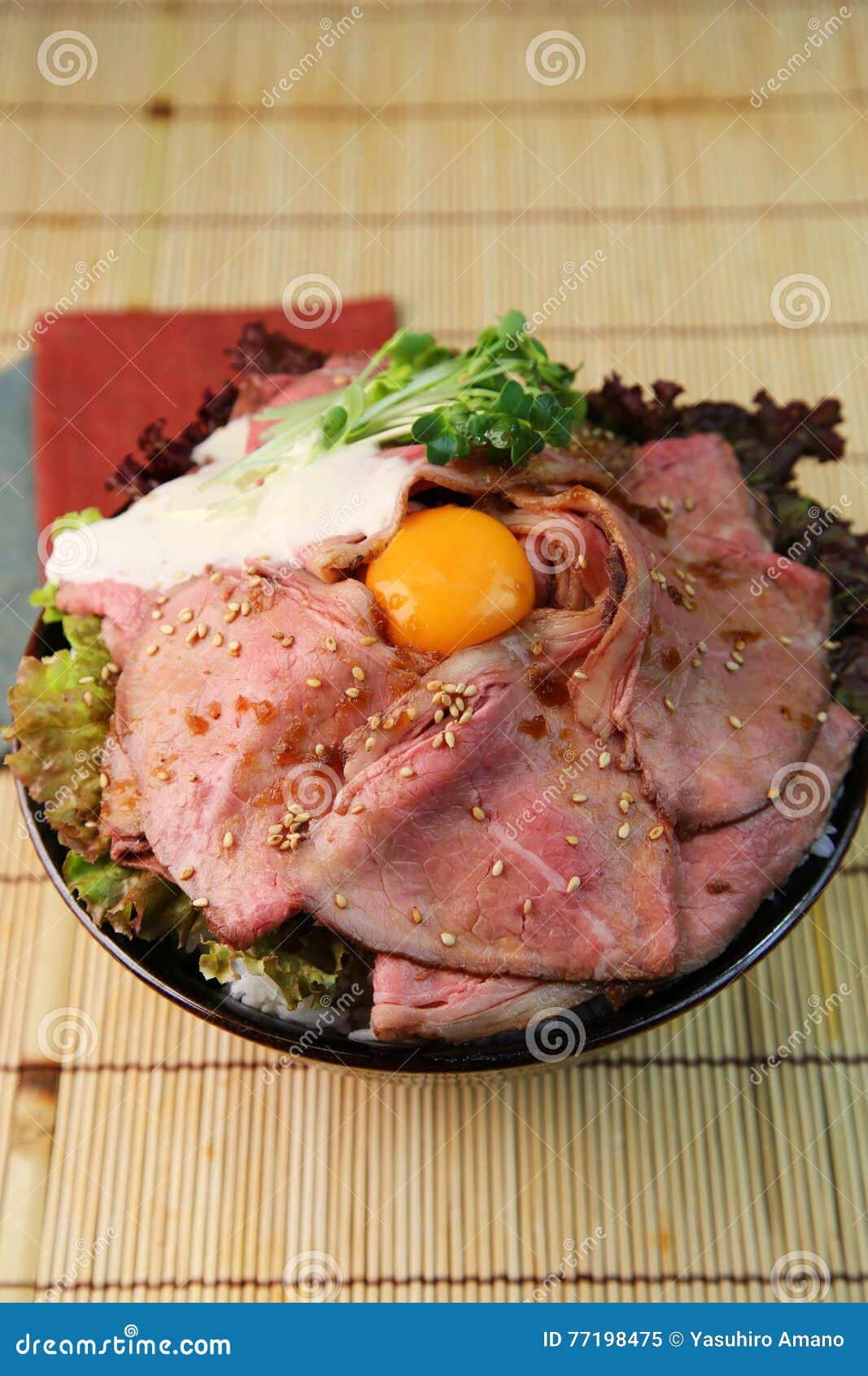 Roast beef bowl stock image. Image of food, rice, beef - 77198475