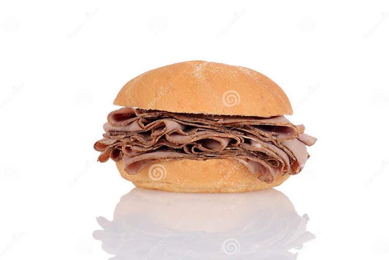 Roast beef on a bun stock image. Image of meat, roll - 27641127