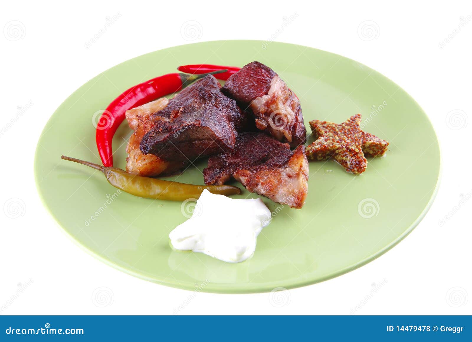 Roast beef chunks on plate stock photo. Image of gourmet - 14479478