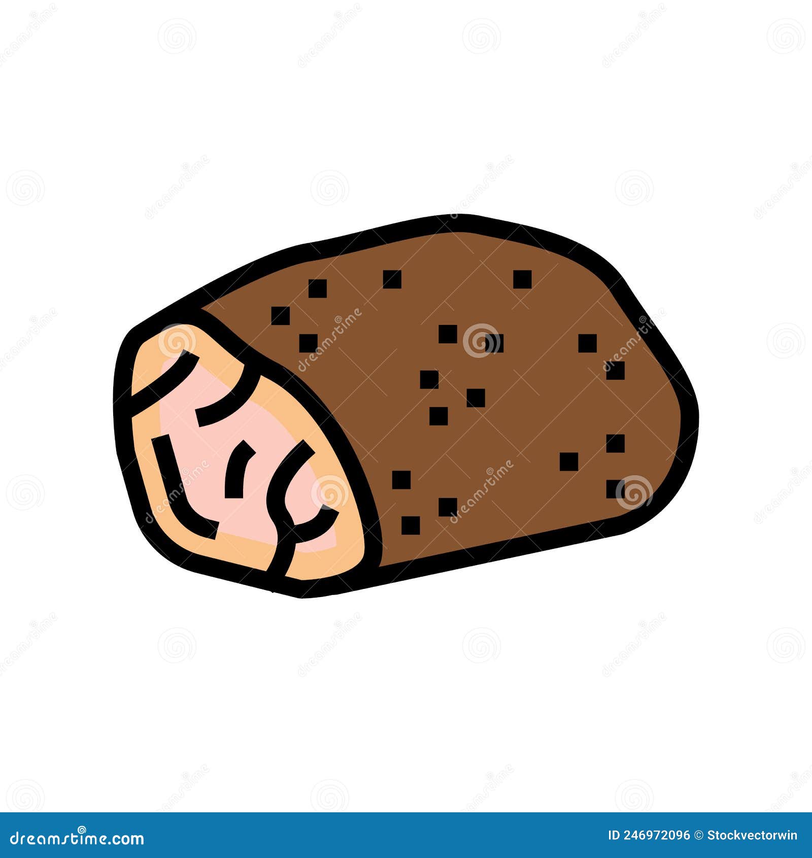 Roast Beef Color Icon Vector Illustration Stock Illustration ...
