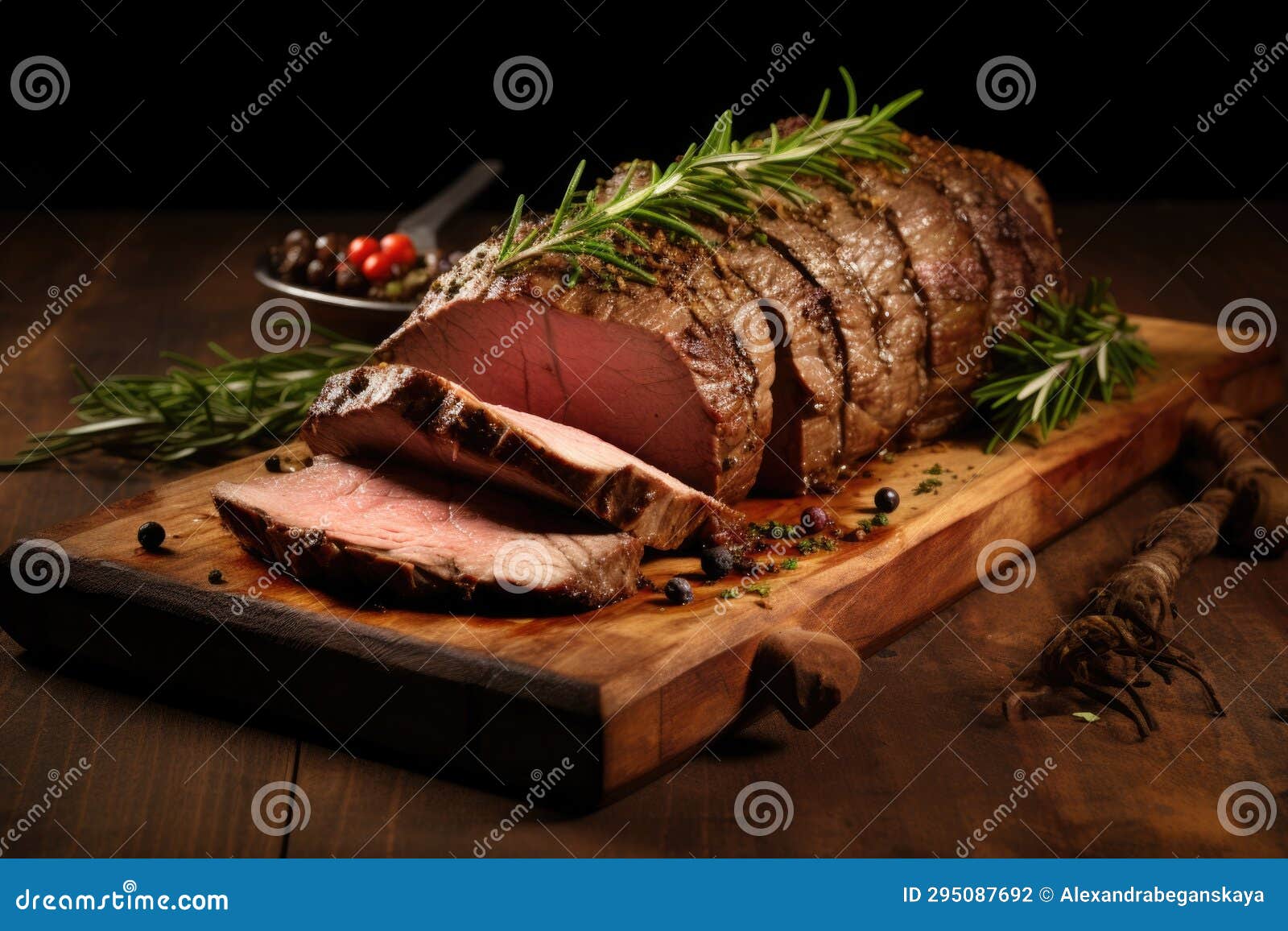 Roast Beef Cut into Portions, Laid Out Stock Illustration ...