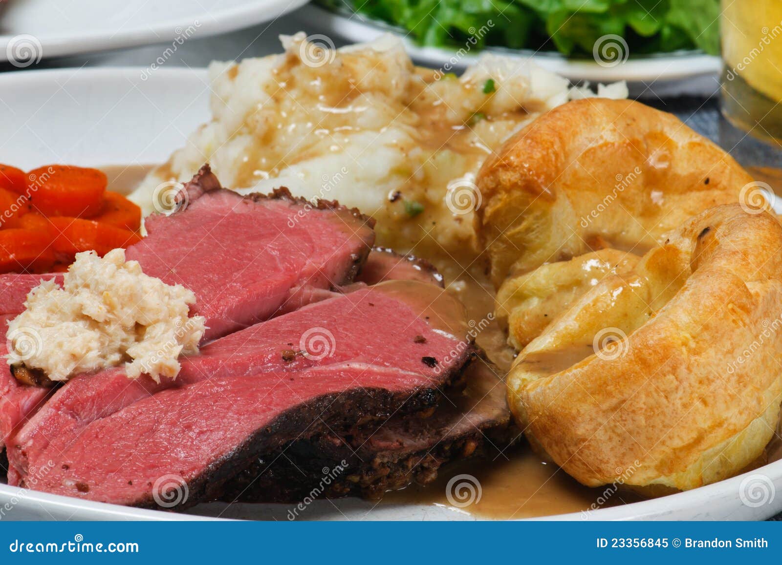 Roast Beef Dinner stock image. Image of food, british - 23356845