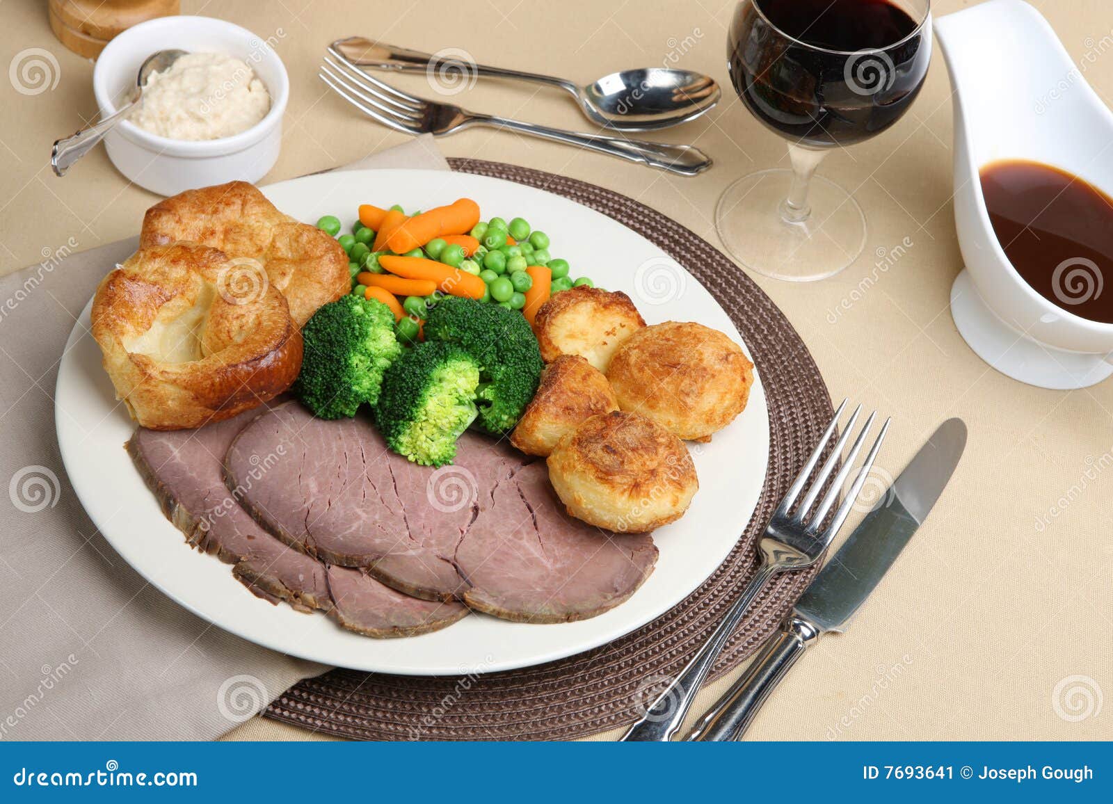 Roast Beef Dinner stock image. Image of meat, dinner, table - 7693641