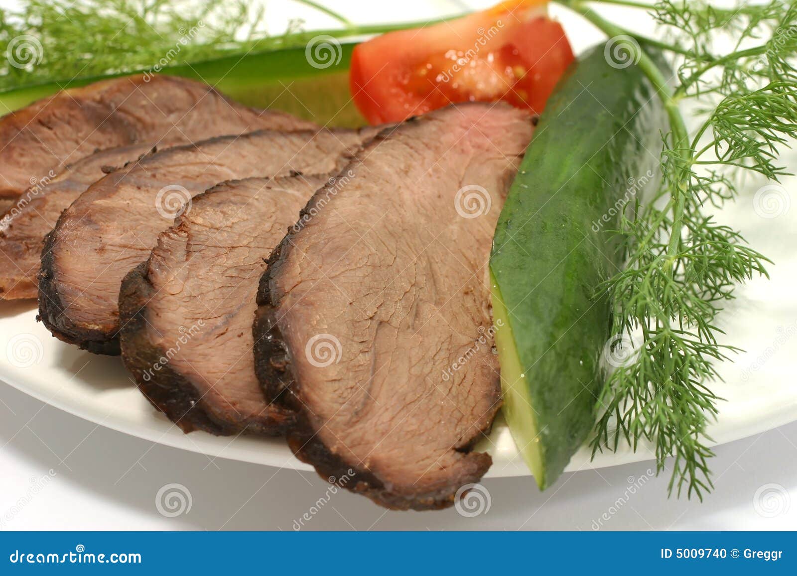 Roast beef on dish stock photo. Image of fillet, beef - 5009740
