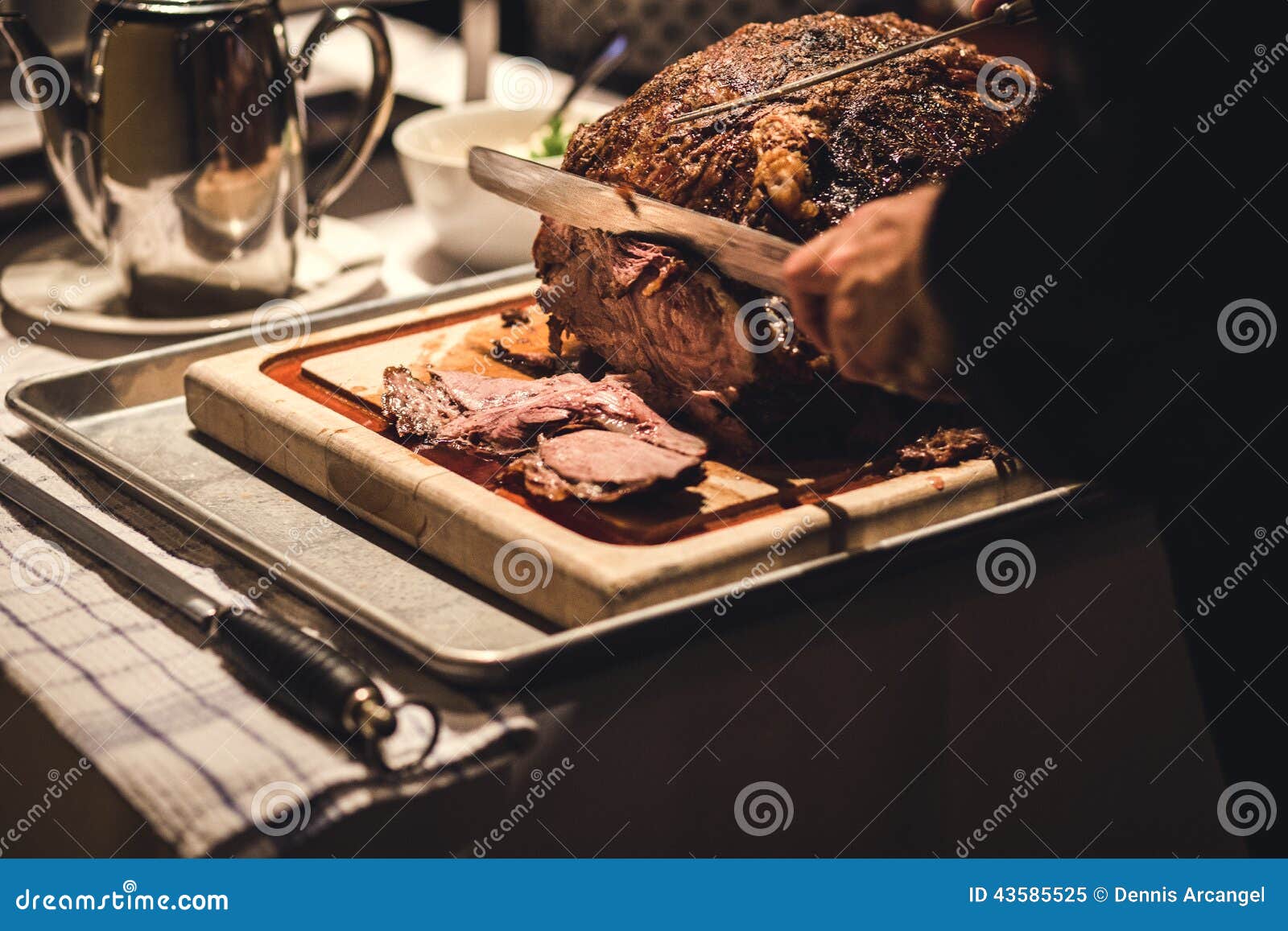 Roast Beef stock image. Image of food, beef, roast, chef - 43585525