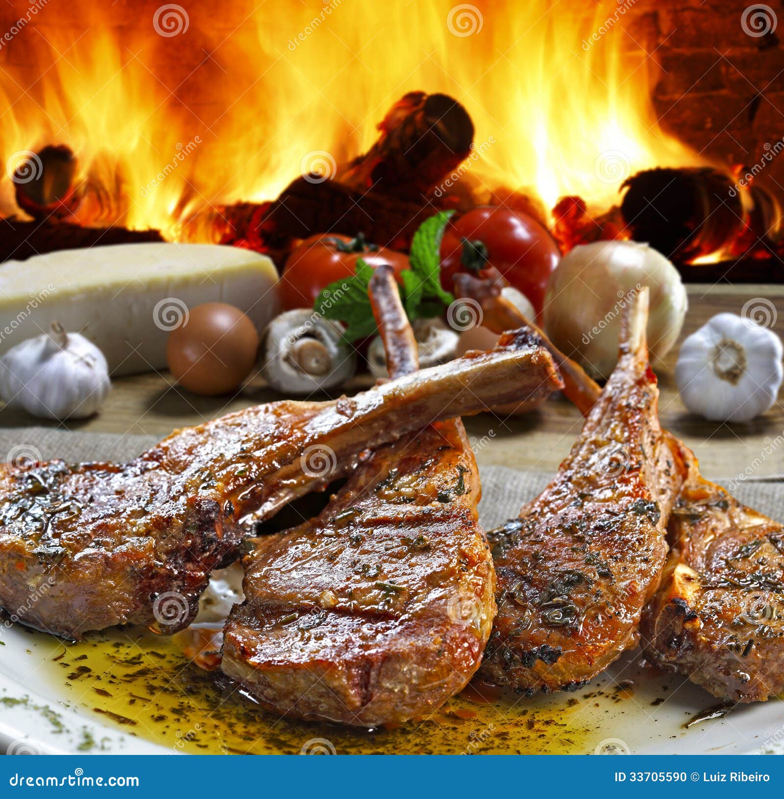 Roast beef stock photo. Image of flame, diet, center - 33705590