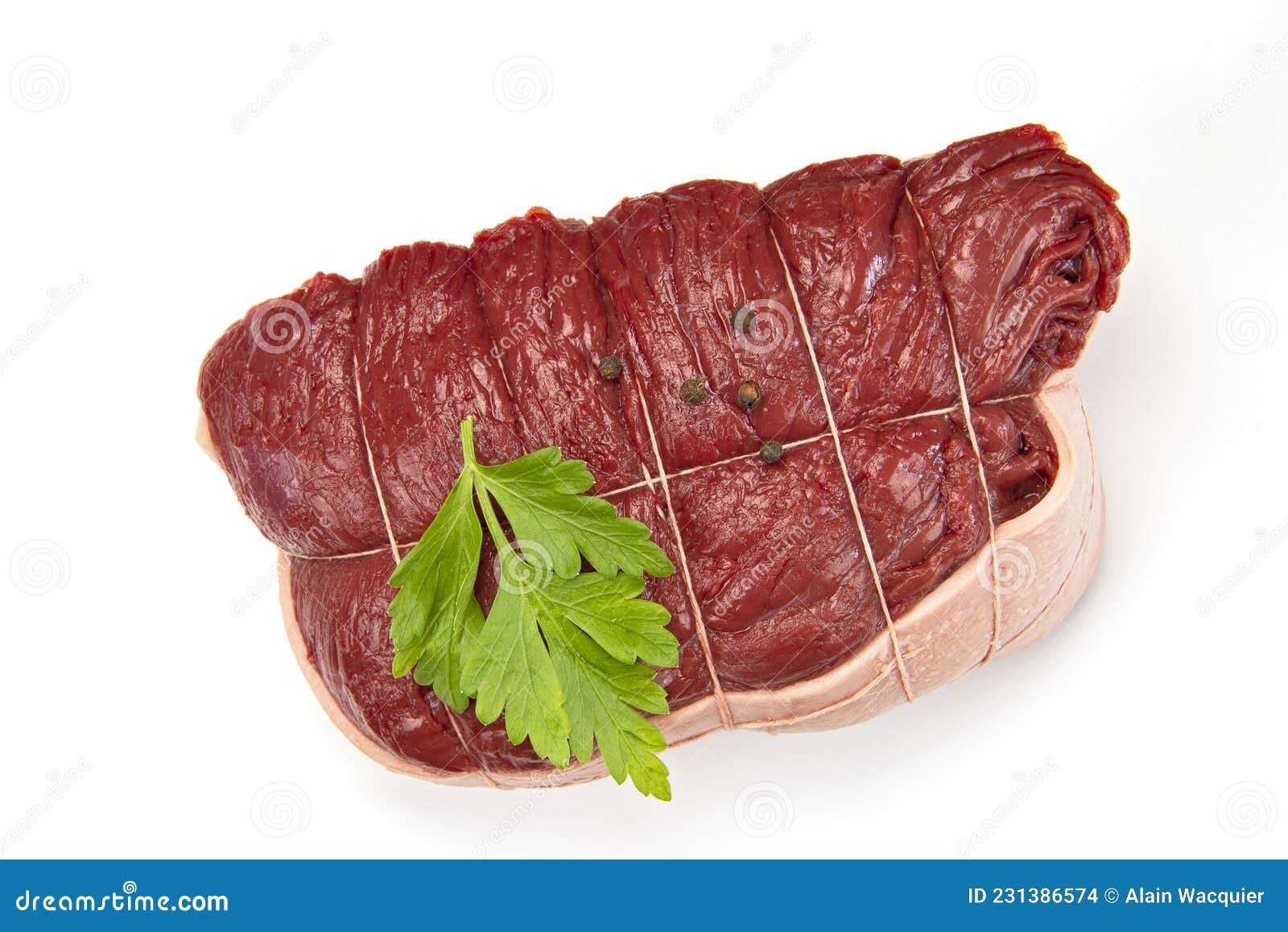 Roast Beef Isolated on a White Background Stock Photo - Image of fillet ...