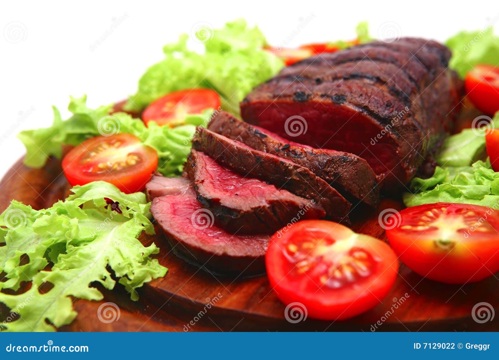 Roast Beef Meat on Wooden Plate Stock Photo - Image of american, meal ...