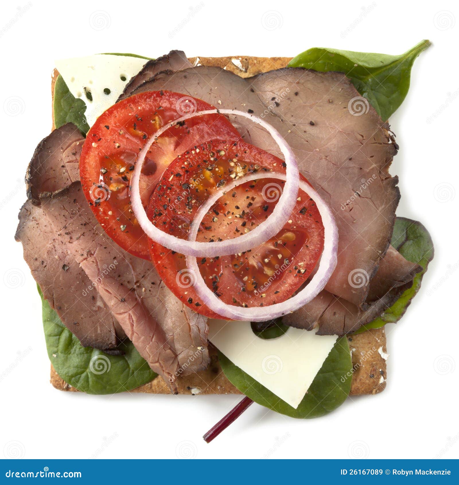 Roast Beef Open Sandwich stock image. Image of swiss - 26167089