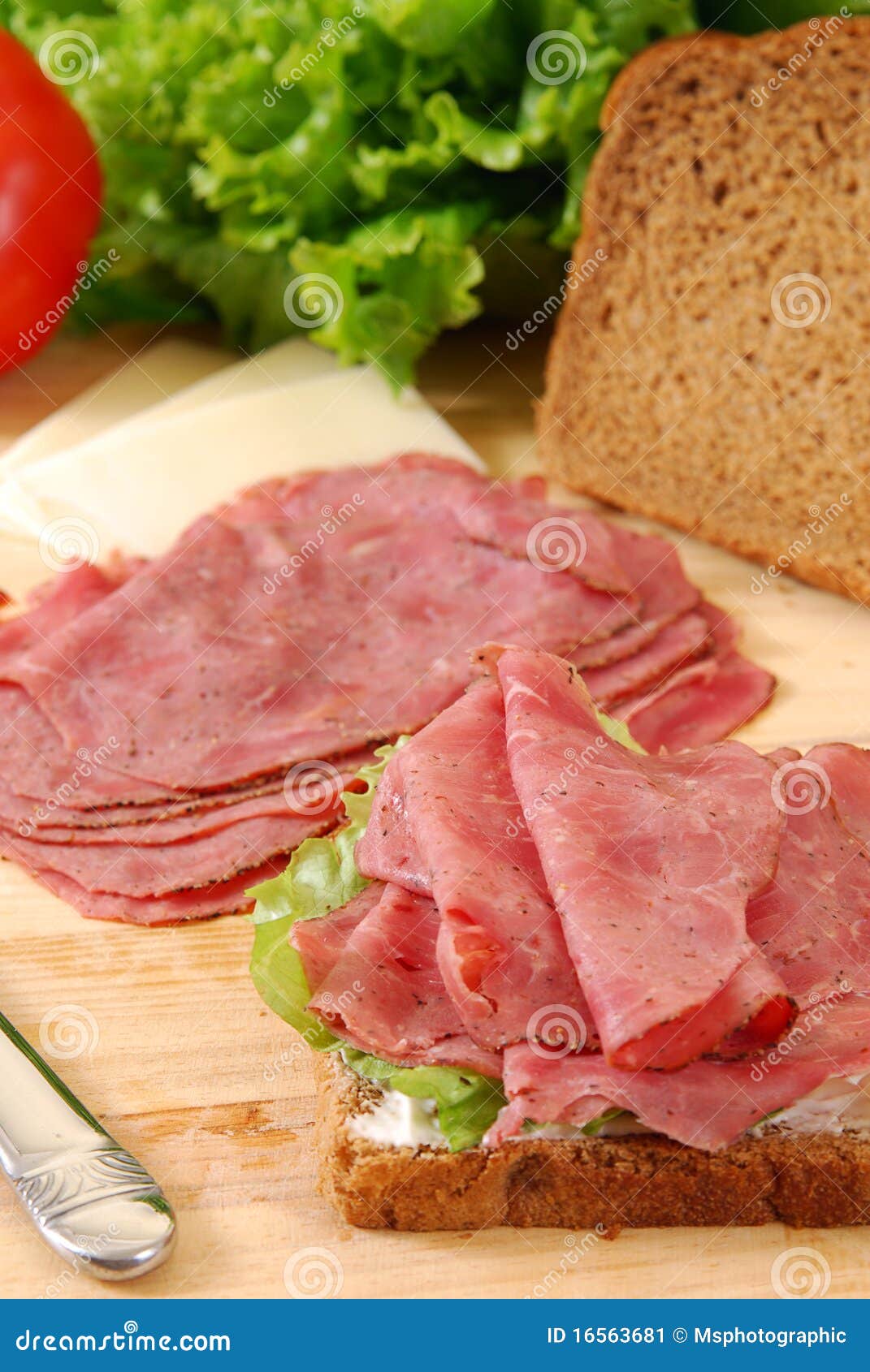 Roast Beef Sandwich Fixings Stock Image - Image of cheese, tomato: 16563681