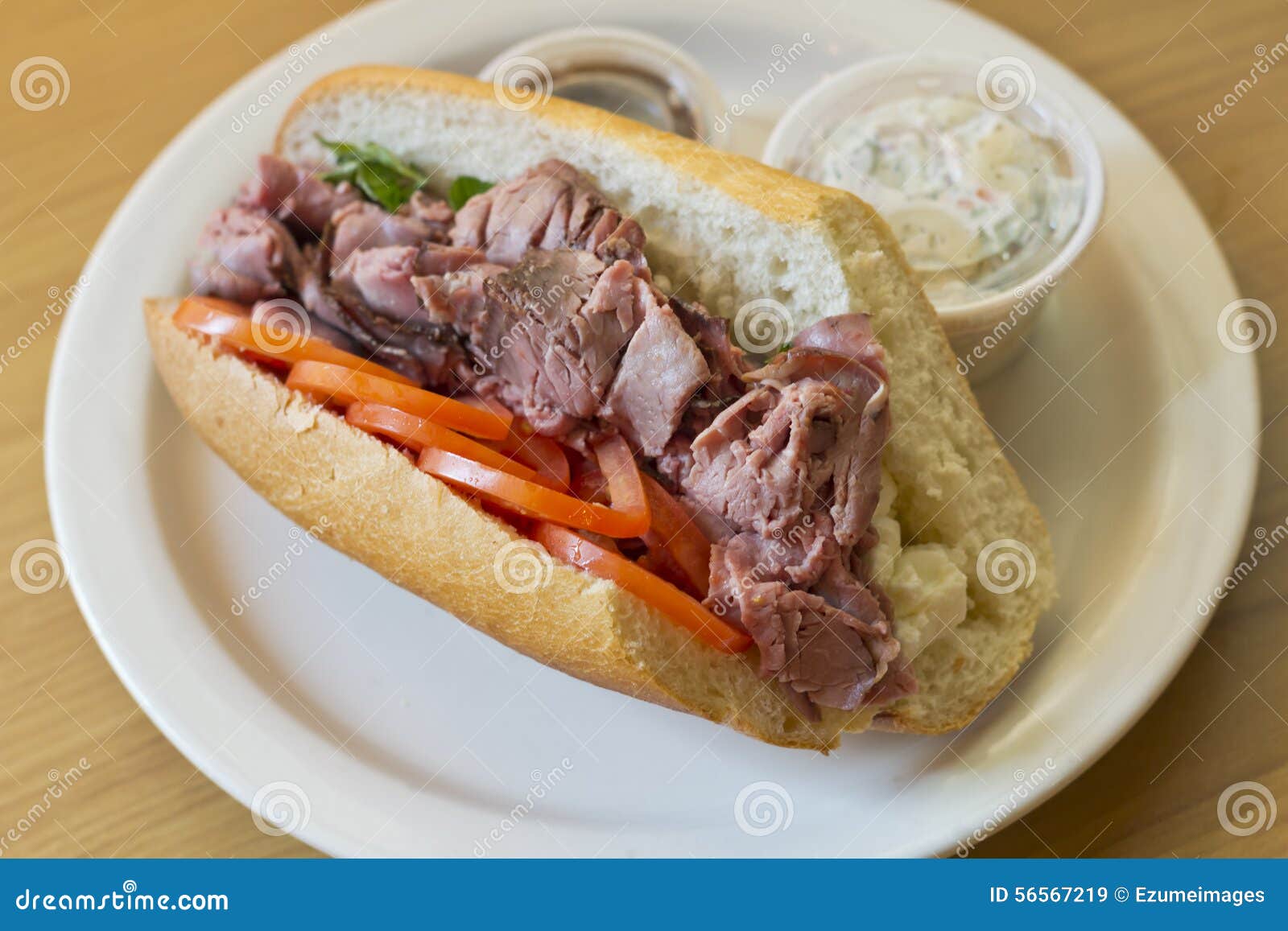 Roast Beef Sub Sandwich stock image. Image of dinner - 56567219