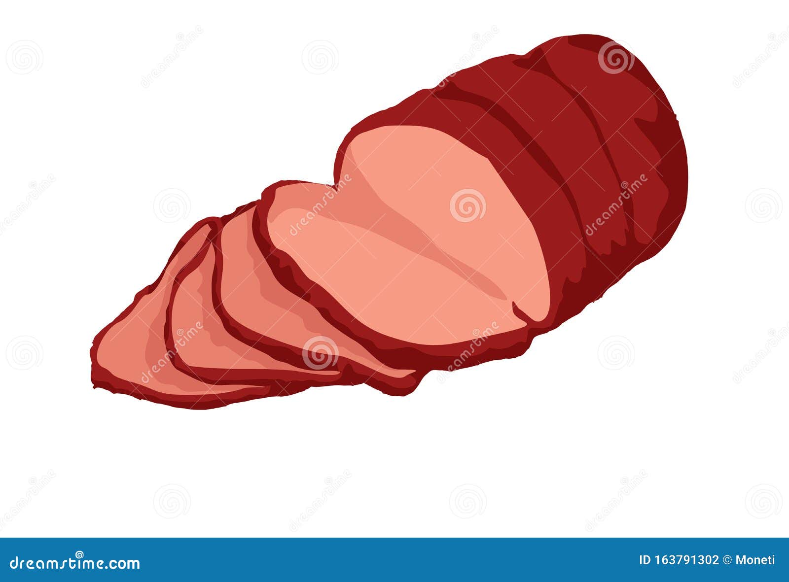Roast Beef. Vector Flat Illustration of Roasted Meat Stock Vector ...