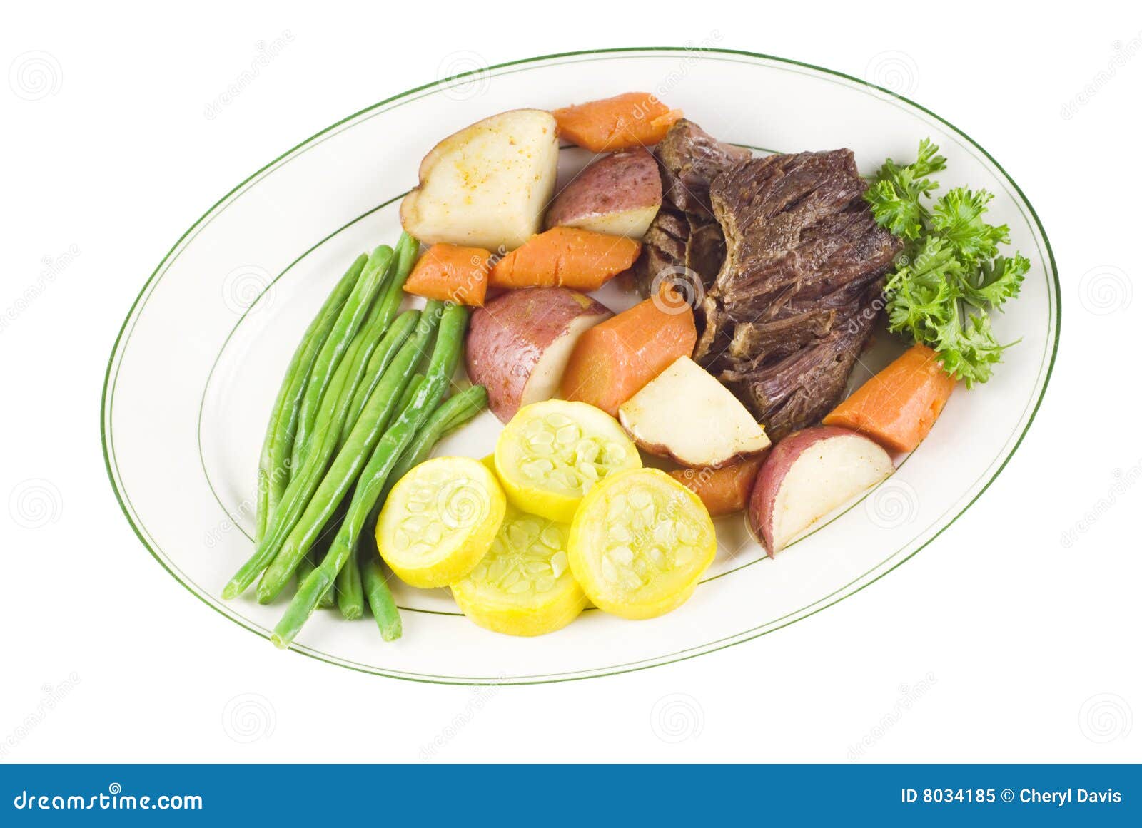 Roast Beef With Vegetables On Plate Royalty Free Stock Photo - Image ...