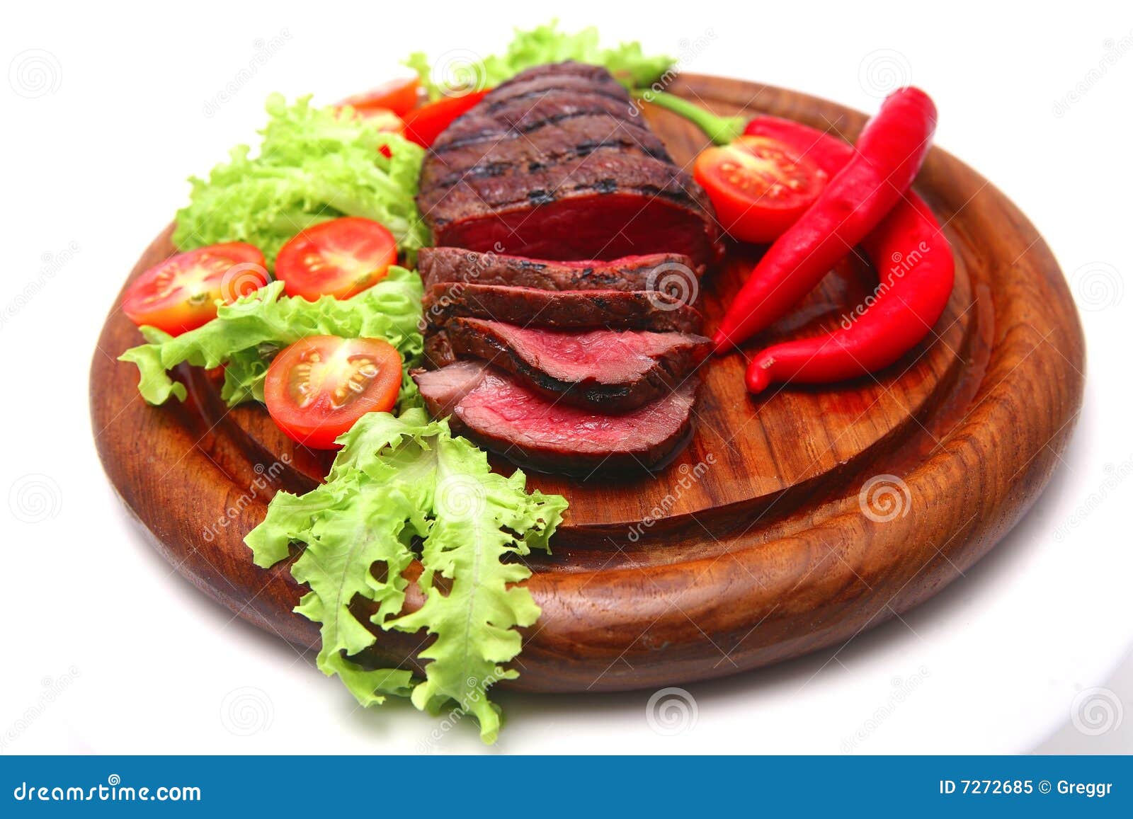 Roast beef on wooden plate stock image. Image of healthy - 7272685