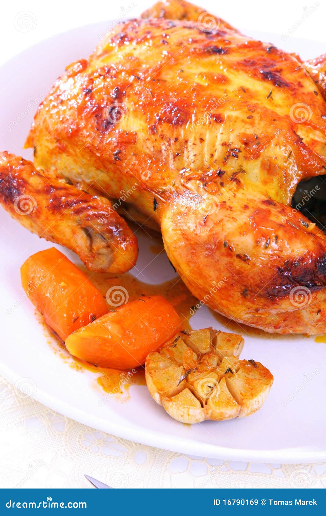Roast chicken stock image. Image of cloves, grilled, plate - 16790169