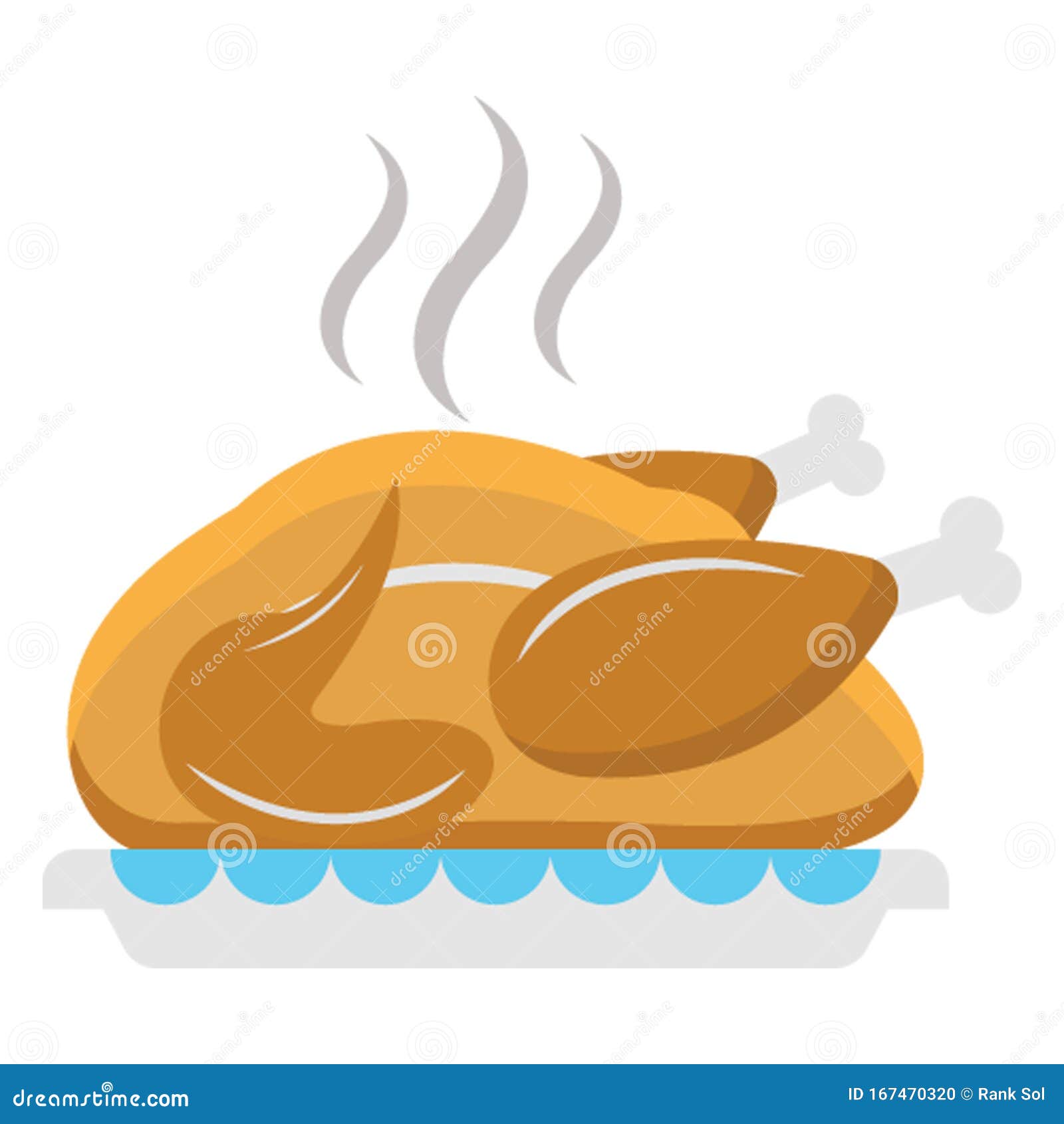 Roast, Chicken Color Vector Icon Which Can Be Easily Modified or Edit ...