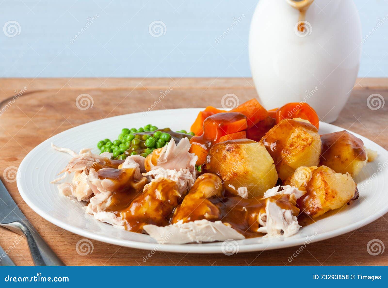 Roast Chicken Dinner stock photo. Image of plate, chicken - 73293858