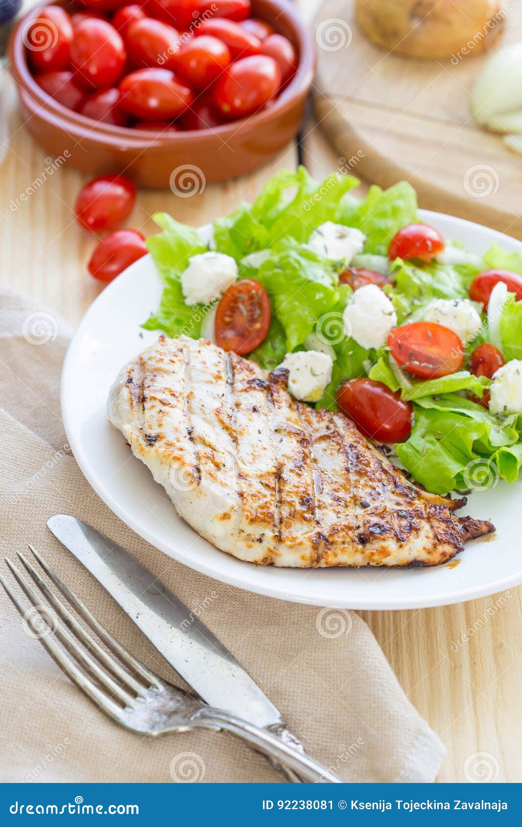 Roast Chicken Fillet and Fresh Vegetables Stock Image - Image of ...