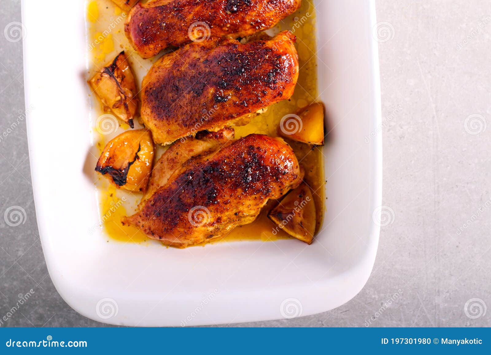 Roast chicken fillet stock photo. Image of bake, breast - 197301980