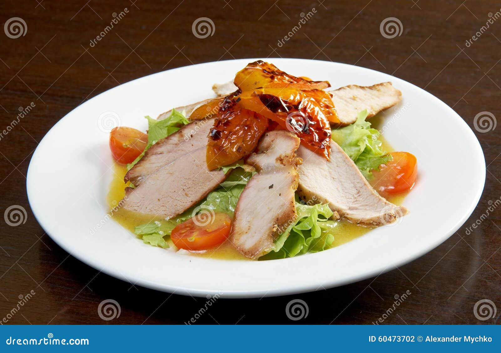 Roast chicken fillet stock photo. Image of meal, cherry - 60473702