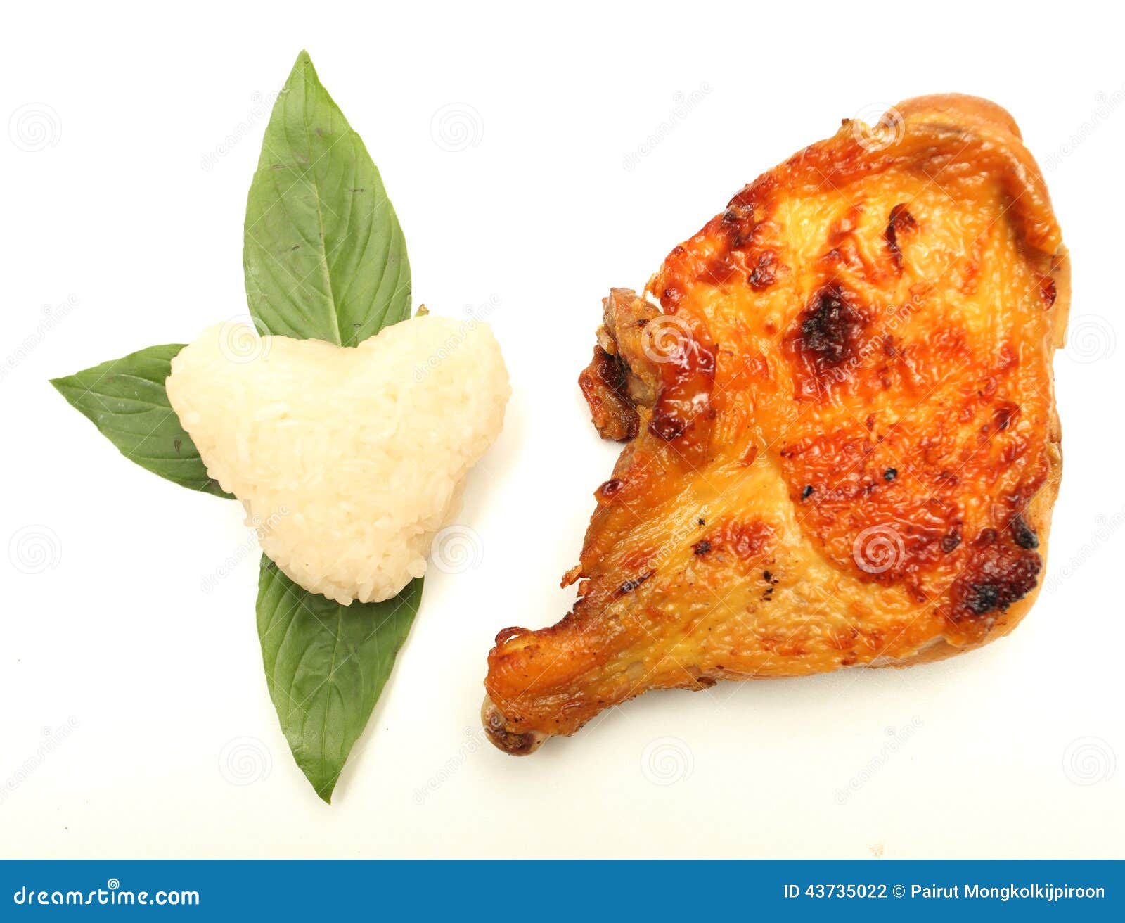 Roast Chicken Glutinous Rice Close-up Stock Photo - Image of poultry ...