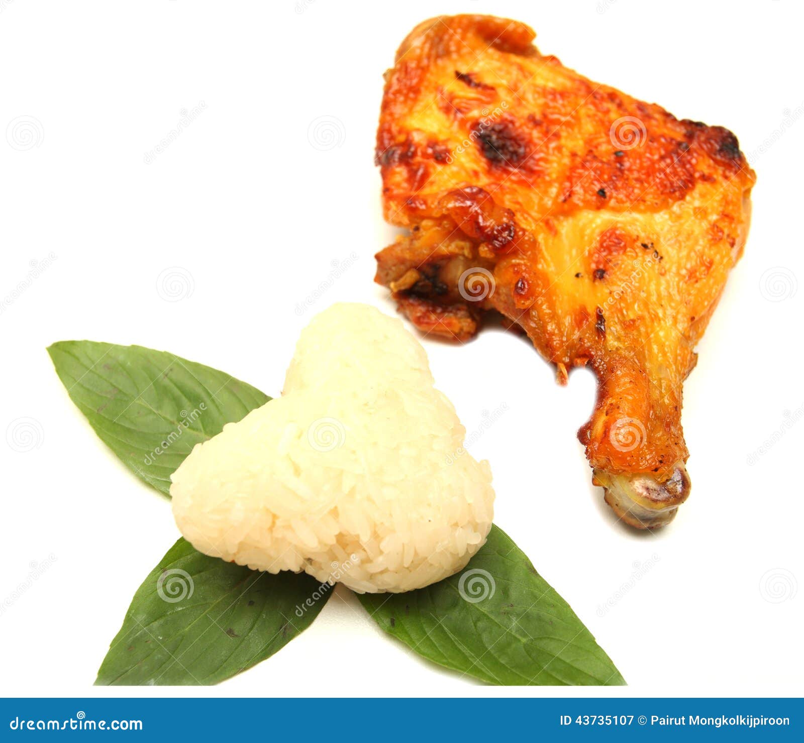 Roast Chicken Glutinous Rice Close-up Stock Image - Image of cooked ...