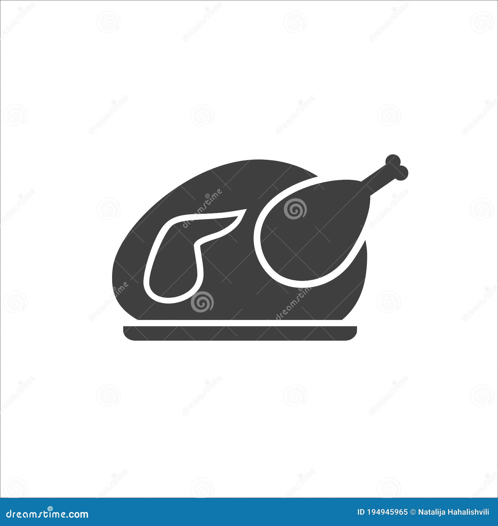 Roast Chicken Icon. Vector Illustration Stock Vector - Illustration of ...